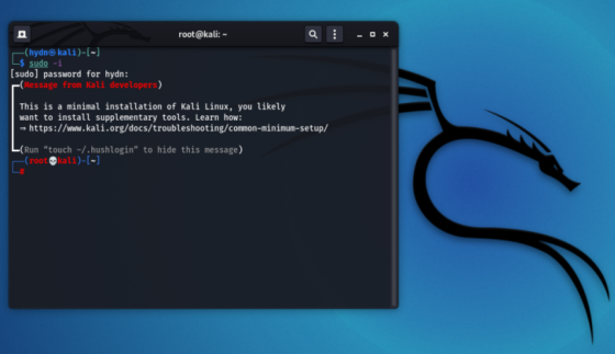 Kali Linux non-root and no pen-test tools install w/ screenshots