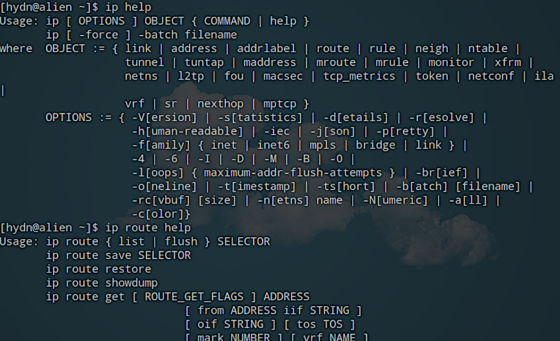ip command from iproute2 - utilities for TCP/IP networking in Linux