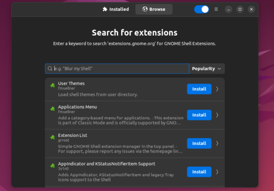 Ubuntu 22.04: Install Gnome Extensions Manager (Workaround)