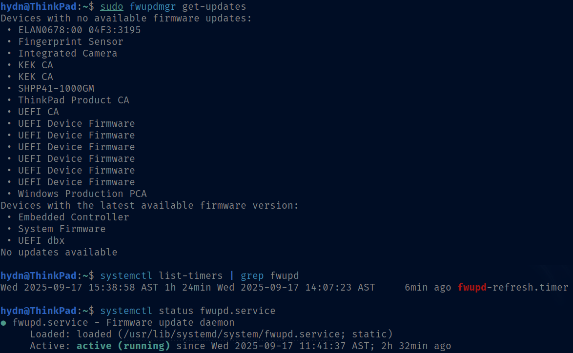 How to Upgrade ThinkPad Firmware on Linux (fwupd)